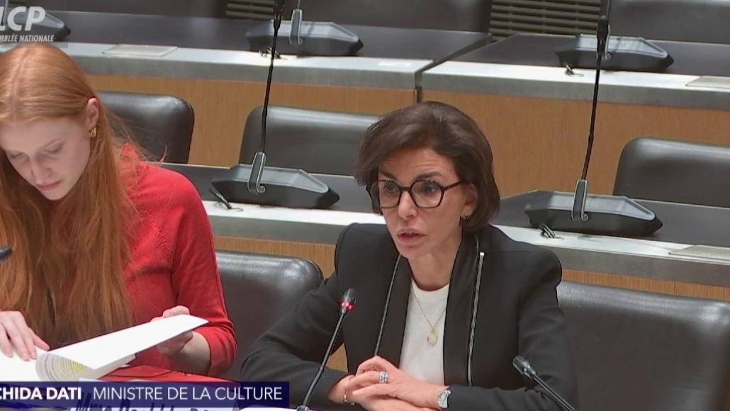 Commission d'enquête sur les fréquences de la TNT : la ministre de la Culture, Rachida Dati ...